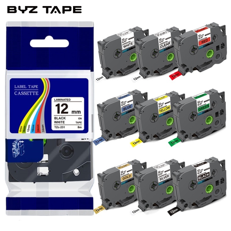 Byz Tape เทปฉลากลามิเนต 6 9 12 18 24 มม. สําหรับ Brother TZe131 TZe231 ...