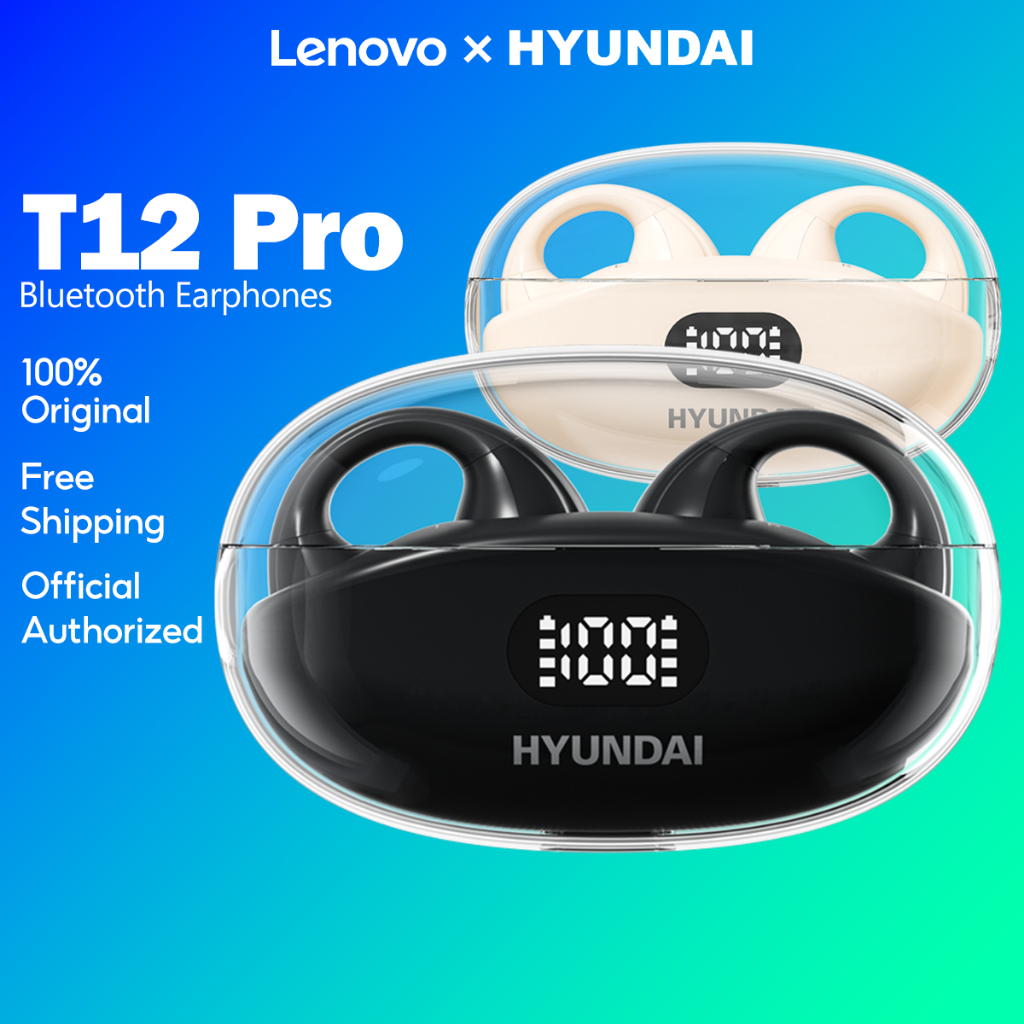Lenovo × Hyundai HY-T12 PRO หูฟังบลูทูธไร้สาย 5.3 หน้าจอ LED เสียงสเตอริโอ สแตนด์บายนาน | Shopee ...