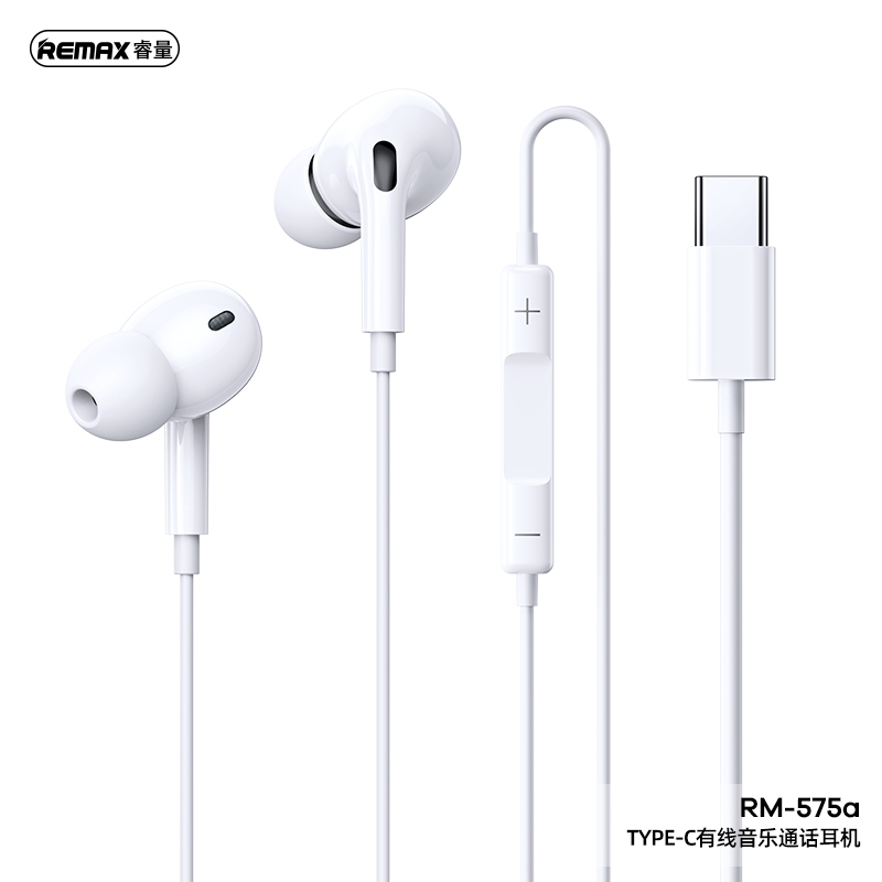 Remax TYPE-C หูฟังแบบมีสาย สําหรับเพลง และการโทร RM-575a | Shopee Thailand