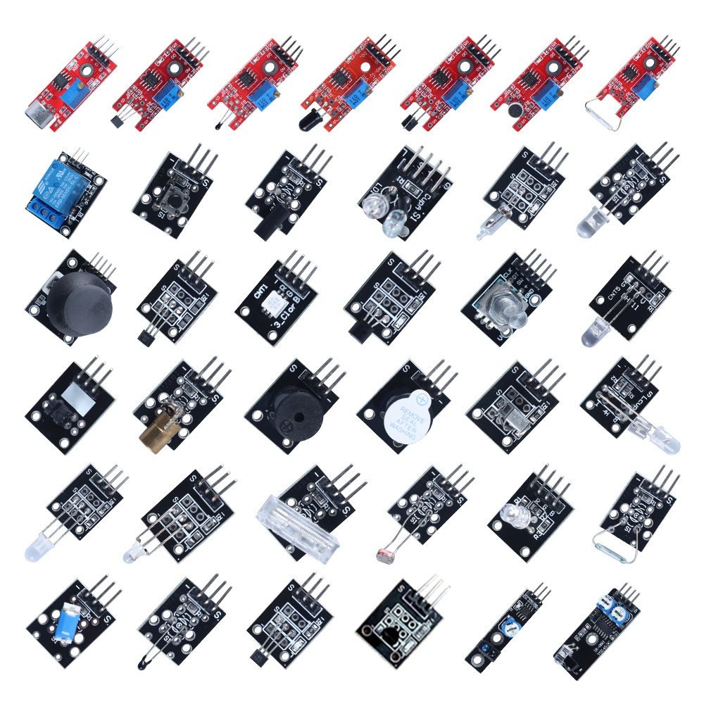 ชุดโมดูลเซนเซอร์ 37-In-One V1.0 Iot Basic Starter Kit สําหรับ Arduino Kit Project Open-Source ...