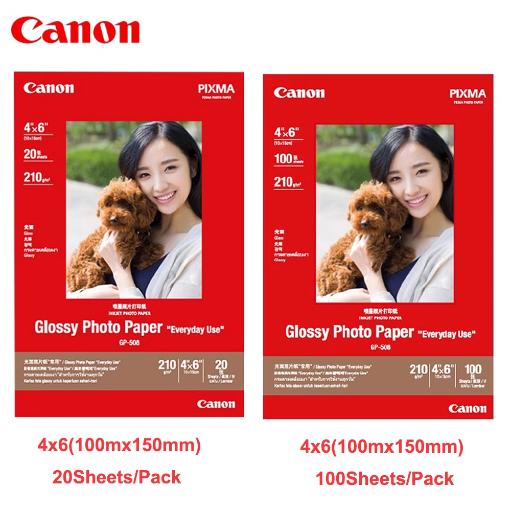 กระดาษโฟโต้โฟโต้ Canon 4x6 GP-508 4R ขนาด 4x6 นิ้ว 10x15 ซม. และ 20's x 2pack หรือ GP-508 ...