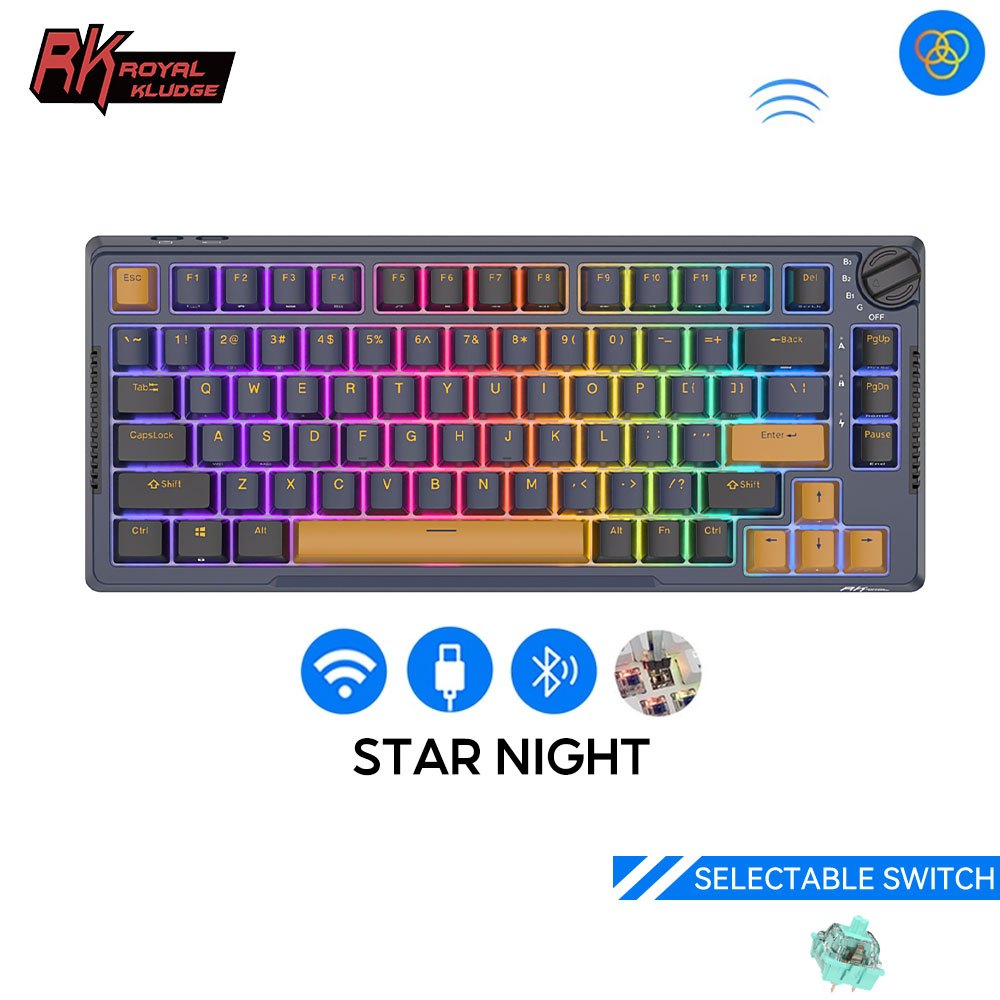 RK H81 [รุ่นใหม่] Royal Kludge RGB Hotswap RK/ คีย์ไทย / คีย์บอร์ดไร้ ...