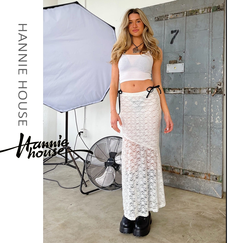 Hannie- กระโปรงยาว ซีทรู ลูกไม้ ลําลอง สําหรับผู้หญิง | Shopee Thailand