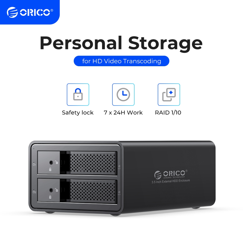 Orico 2 Bay USB 3.0 ถึง SATA 3.5 นิ้ว Chia ฮาร์ดไดรฟ์ภายนอกรองรับ 32TB ...