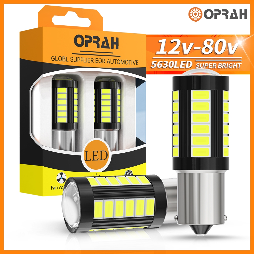 Oprah 2pcs 1156 BA15S P21W 1156 BAU15S PY21W 1157 Bay15d T20 7440 7443 LED Super Bright ไฟเลี้ยว ...