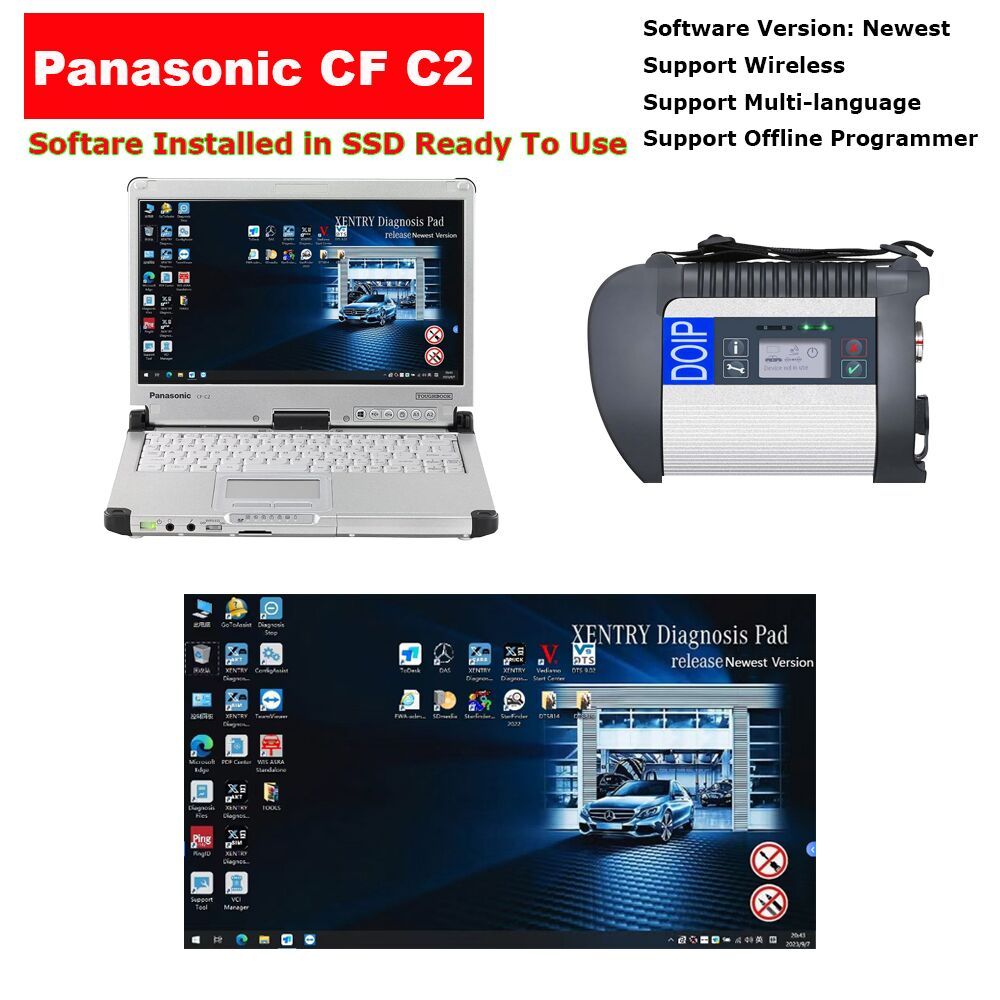 Doip MB Star SD เชื่อมต่อ C4 Multiplexer Mercedes & Panasonic CF-C2 ...