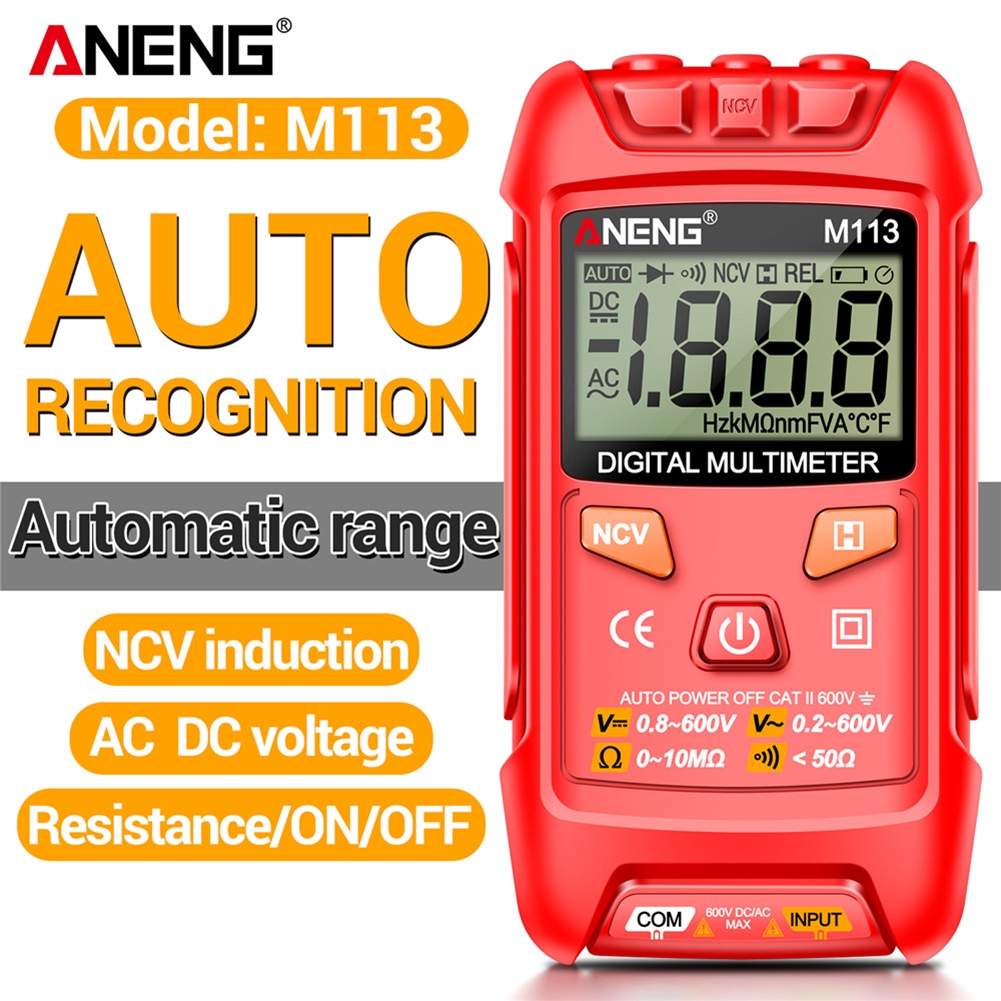 ☀ ANENG M113 เครื่องทดสอบมัลติมิเตอร์ แบบพกพา 1999 Counts Mini CAT II 600V AC DC | Shopee Thailand