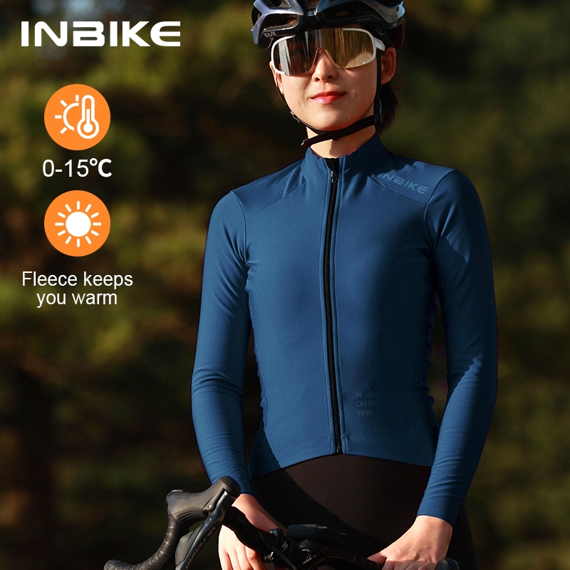 Inbike เสื้อกีฬาแขนยาว แต่งซิป แฟชั่นฤดูใบไม้ร่วง สําหรับผู้หญิง เหมาะกับการขี่จักรยานเสือภูเขา ...