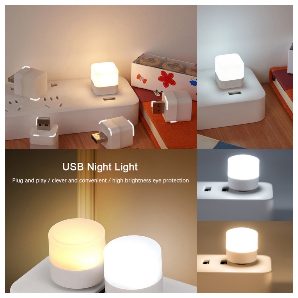 DTA 1 ชิ้น USB ปลั๊กโคมไฟ LED Night Light ชาร์จหนังสือไฟขนาดเล็กรอบอ่าน ...