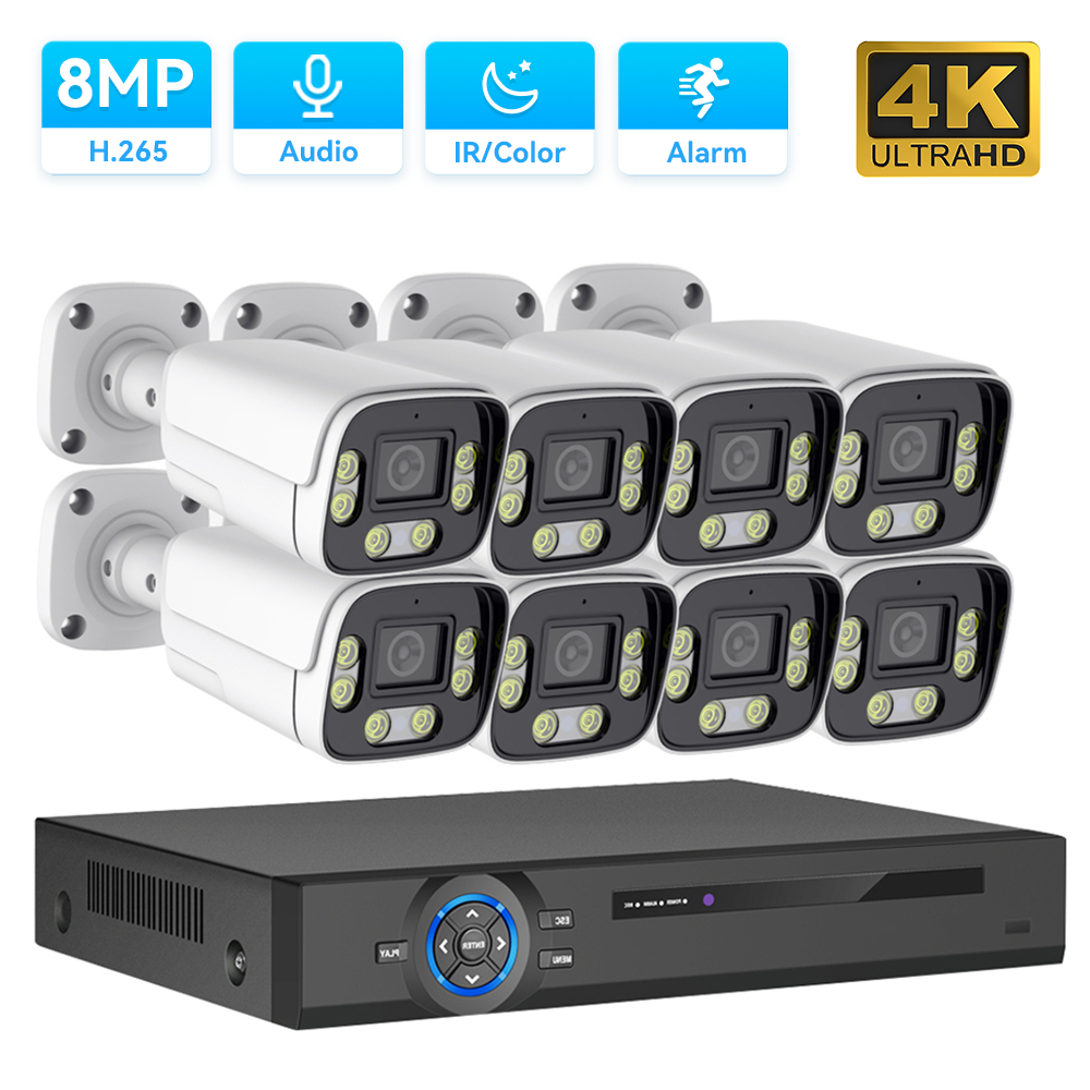 Hamrol 4K 8MP POE Network Surveillance Camera Set System 6-Light Remote Recording CCTV | Shopee ...