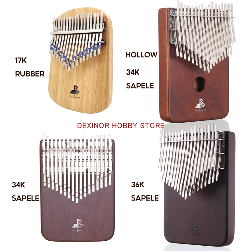 Chill Angels Kalimba เครื่องดนตรีเปียโน คีย์บอร์ด 34 คีย์ สีน้ําตาล 2 ...
