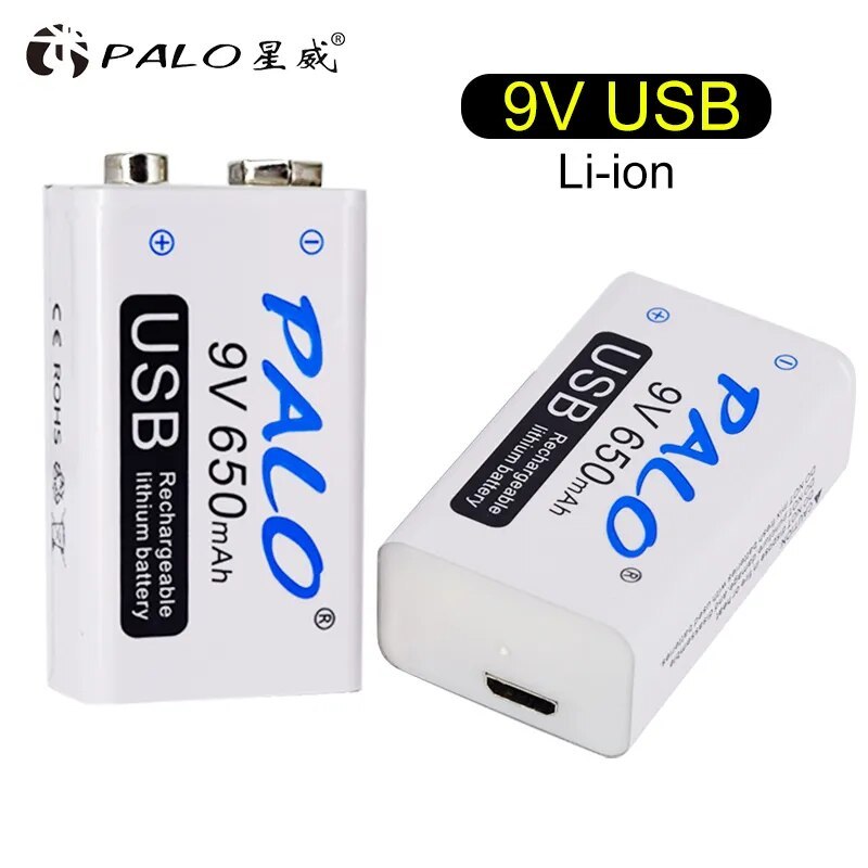 Palo แบตเตอรี่ลิเธียมไอออน 9V 650mAh Micro USB 9V ถ่านชาร์จ แบบชาร์จไฟ ... Palo แบตเตอรี่ลิเธียมไอออน 9V 650mAh Micro USB 9V ถ่านชาร์จ แบบชาร์จไฟ ...