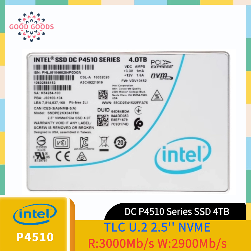 Intel SSD DC P4510 Series 4TB TLC U.2 2.5 นิ้ว NVME (SSDPE2KX040T8) | Shopee Thailand
