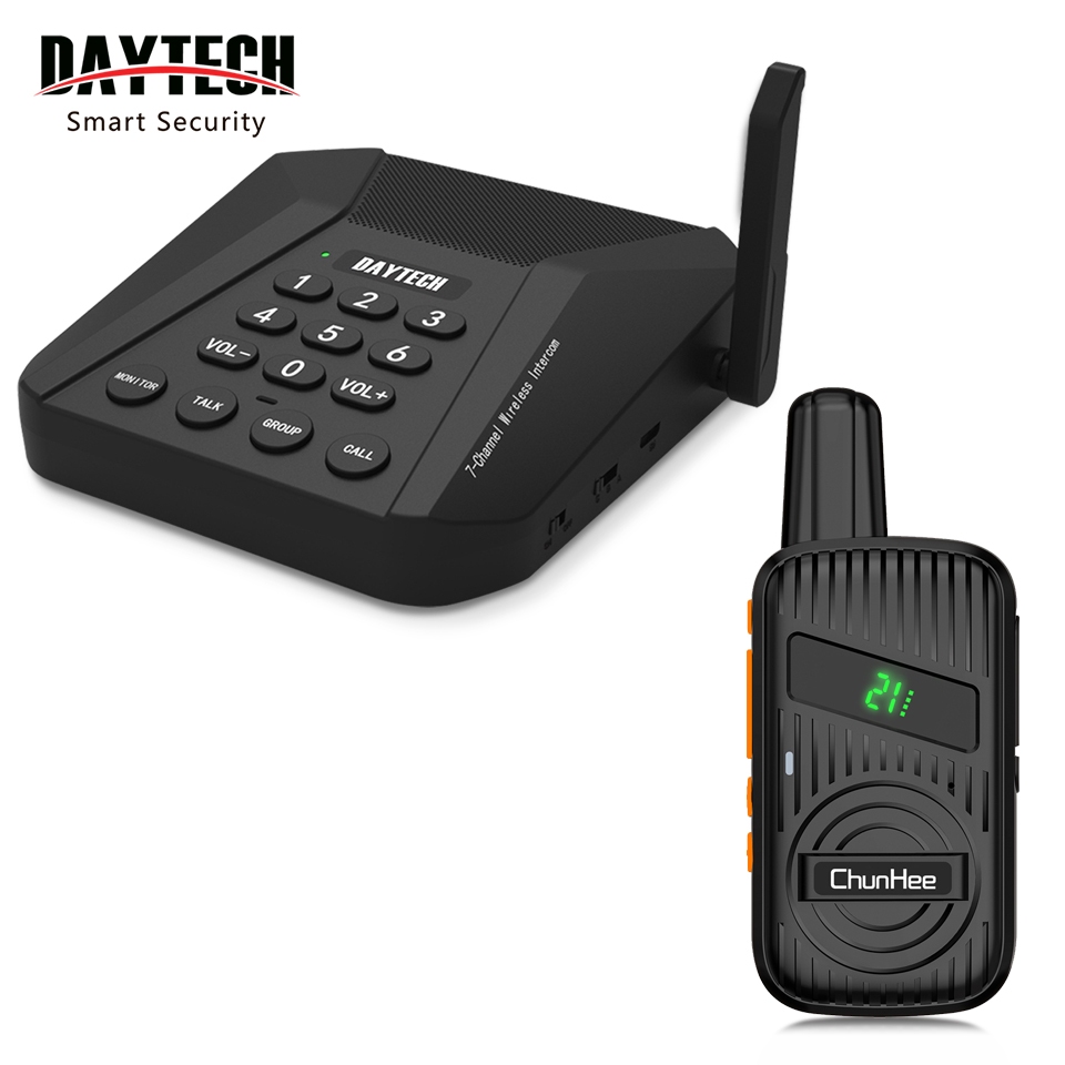 Daytech อินเตอร์คอม 21ช่องสัญญาณ intercom ไร้สาย ระบบอินเตอร์คอมไร้สายระบบระยะยาวสําหรับบ้าน/สํา ...