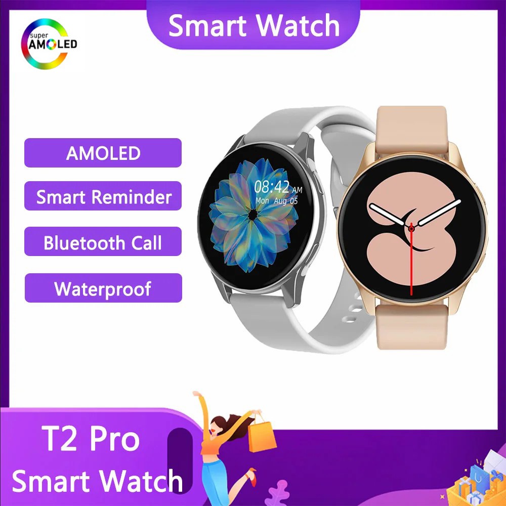 ใหม่ นาฬิกาข้อมือสมาร์ทวอทช์ T2 Pro 1.28 นิ้ว fitpro ip67 BT T2 Pro ...