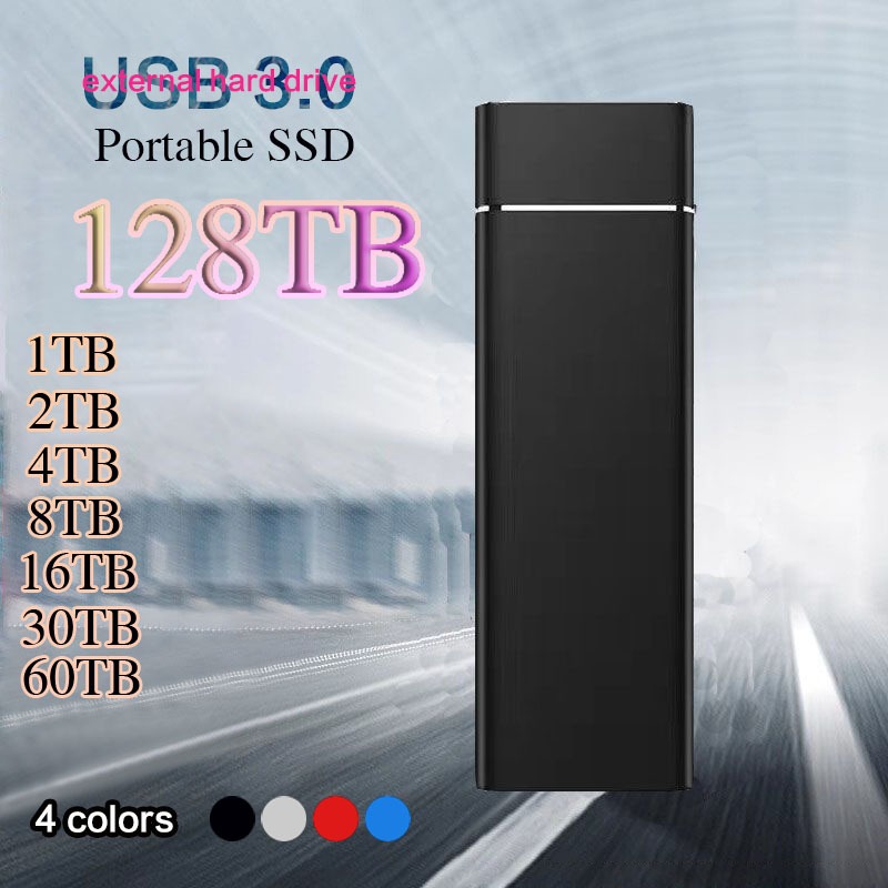ฮาร์ดไดรฟ์ภายนอก SSD 128TB 60TB 30TB ฮาร์ดดิสก์มือถือ 16TB External HDD ...