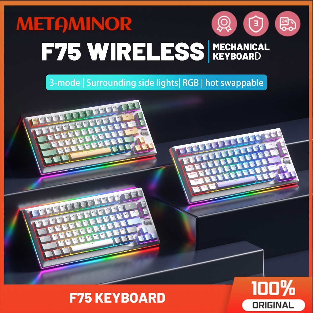 Meta 75% F75 คีย์บอร์ดเกมมิ่งไร้สายบลูทูธ มีสาย สําหรับแล็ปท็อป พร้อม ...