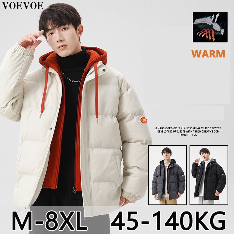 【M-8XL】VOEVOE เสื้อแจ็กเก็ตกันหนาว ผ้าฝ้าย พลัสไซซ์ สไตล์เกาหลี สําหรับผู้ชาย | Shopee Thailand