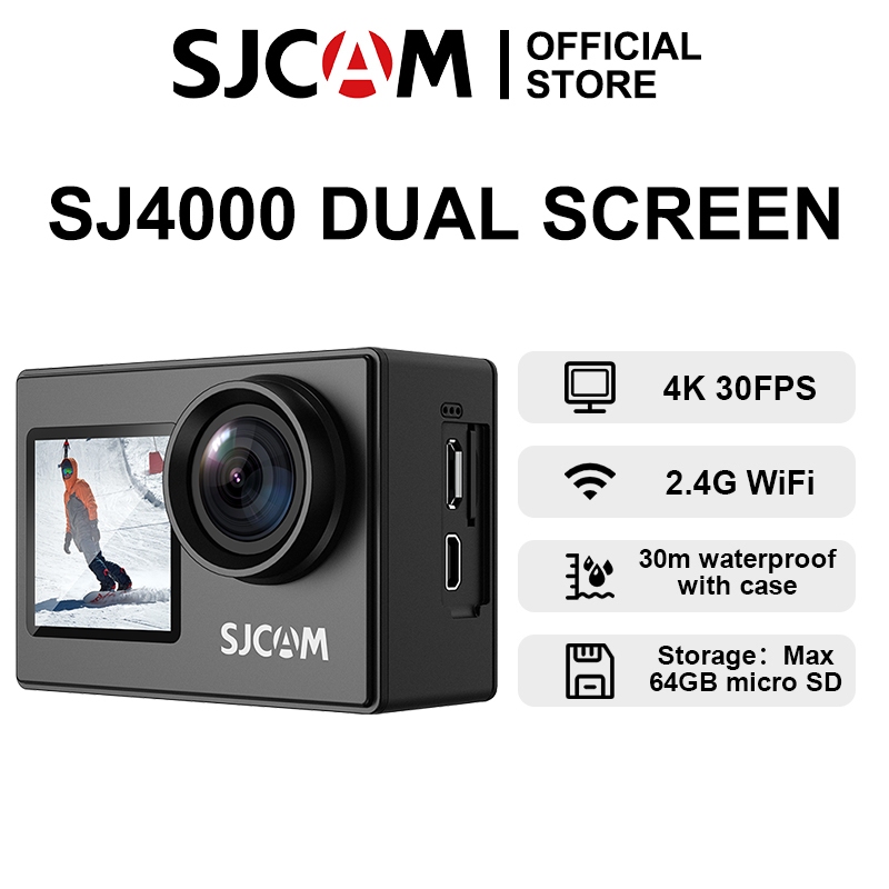Sjcam SJ4000 AIR กล้องแอคชั่น หน้าจอคู่ SJ4000 Wifi 4K Ultra HD กล้องใต้น้ํา 30 เมตร กันน้ํา ...