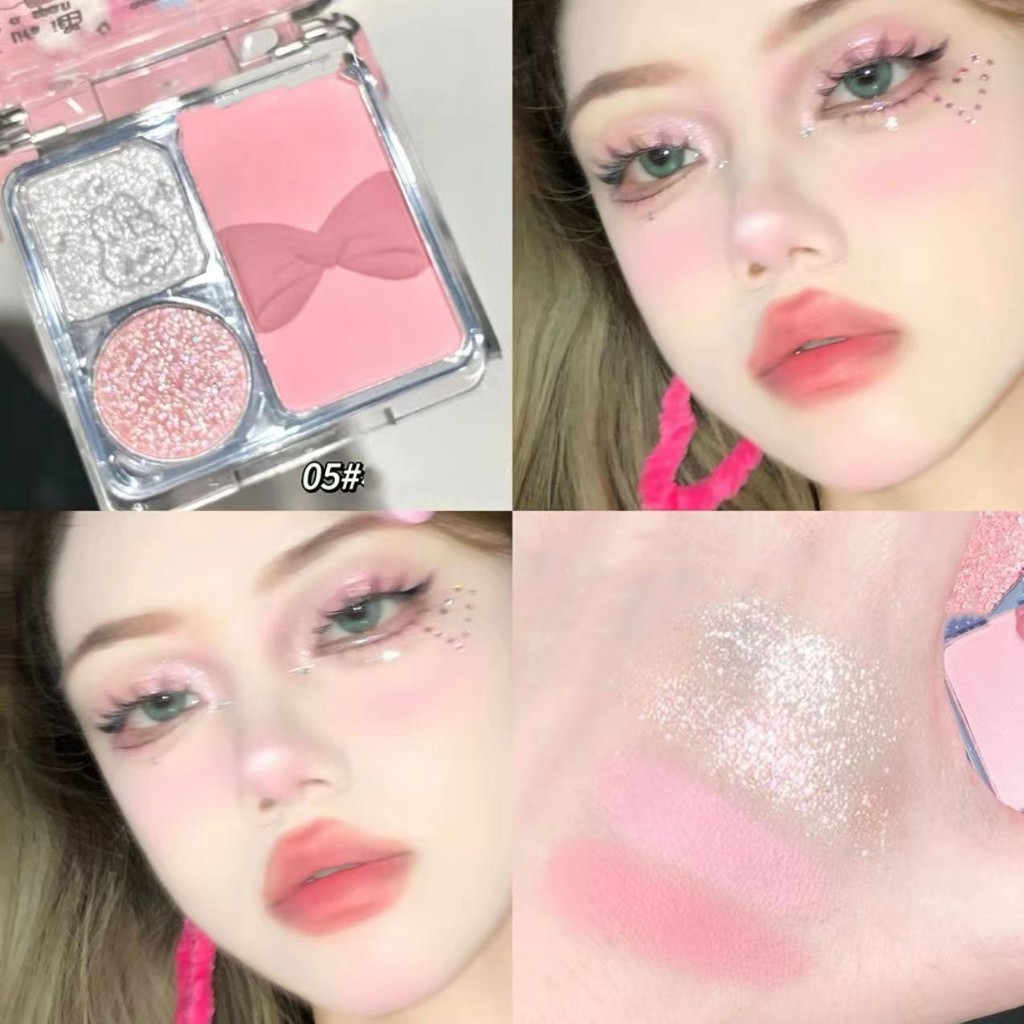 Xixi อายแชโดว์ สี่สี ชานม เอิร์ธโทน สีชมพู เนื้อแมตต์ ประกายมุก ขนาด ...