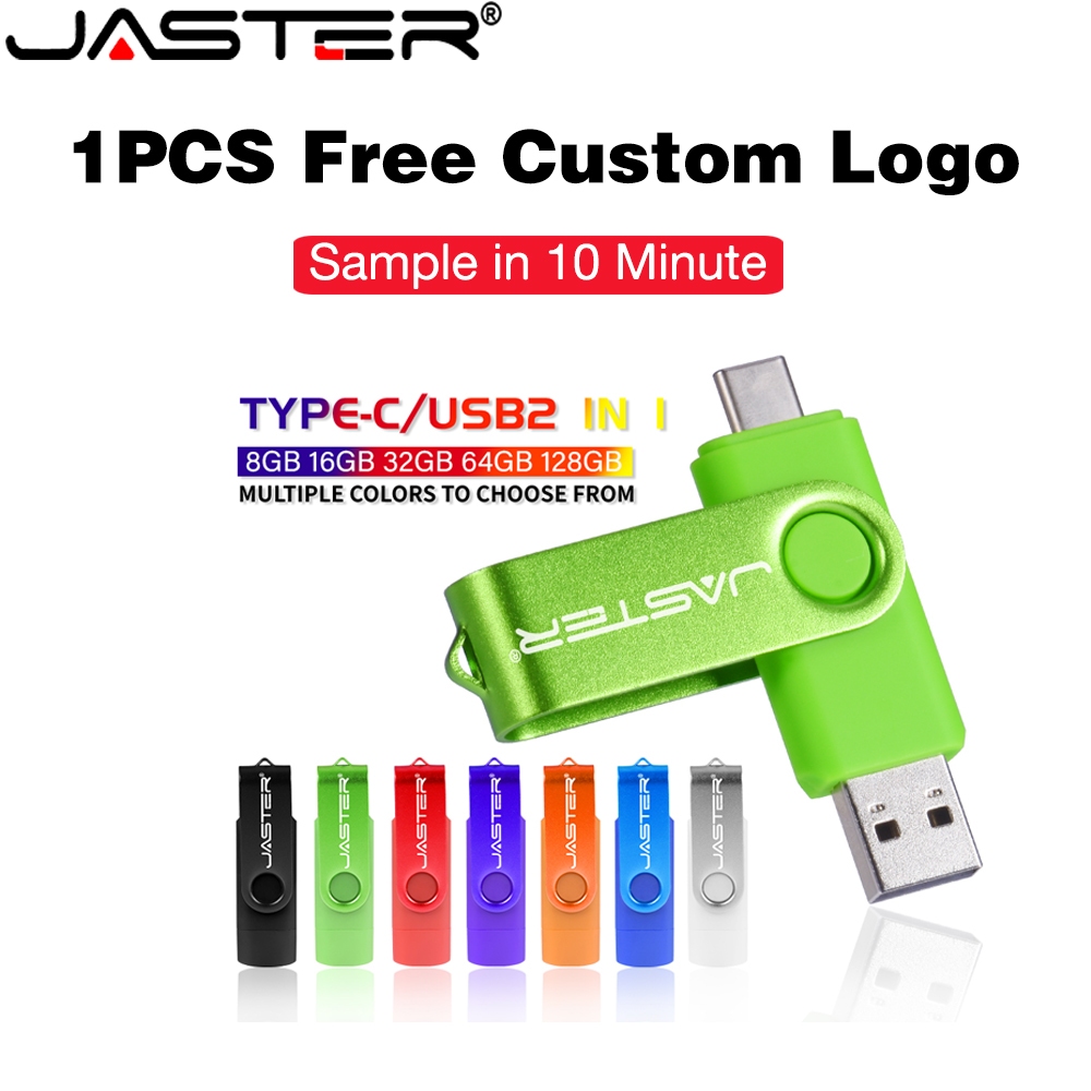 Jaster แฟลชไดรฟ์ Type-C 2in1 USB 3.0 128GB 64GB 32GB 16GB กันน้ํา 8GB ...