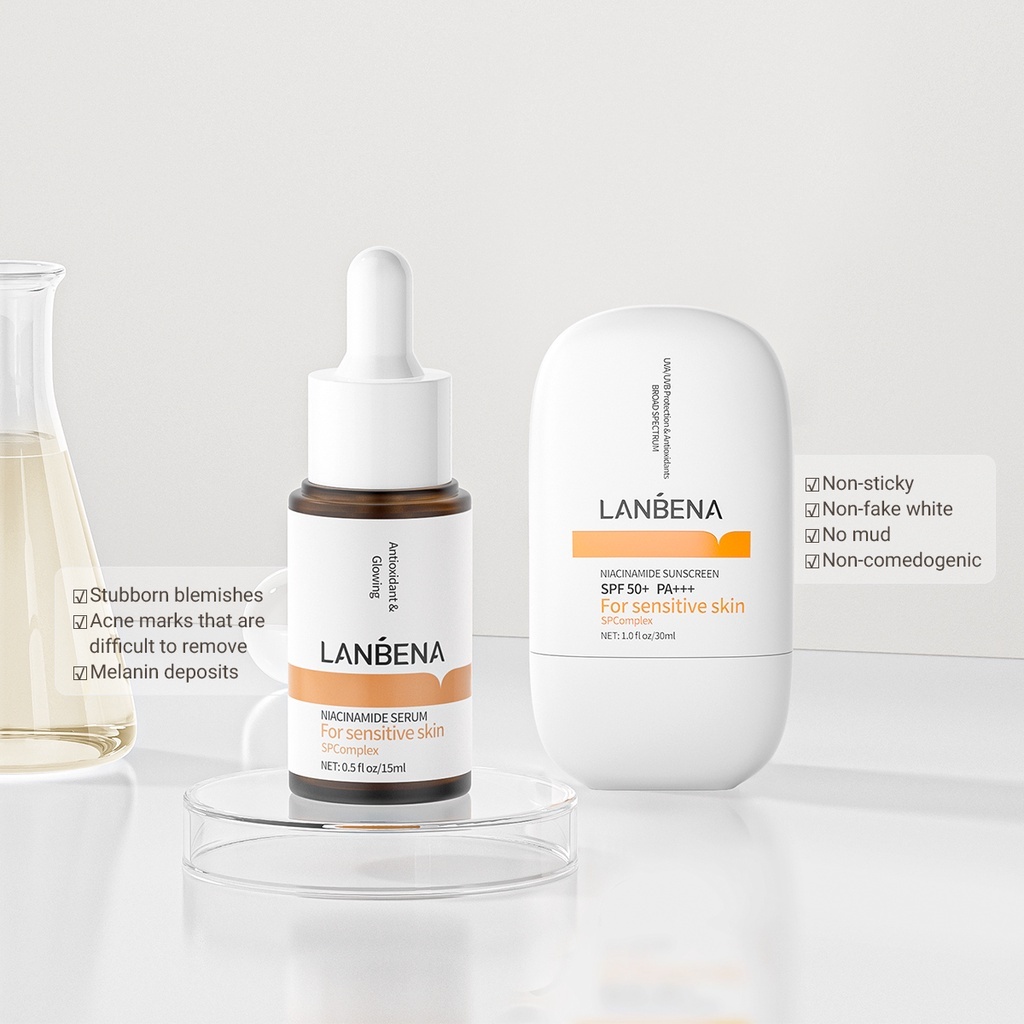 Lanbena Niacinamide Brightening Antioxidant Serum Dark Spot Serum SPF50 ...