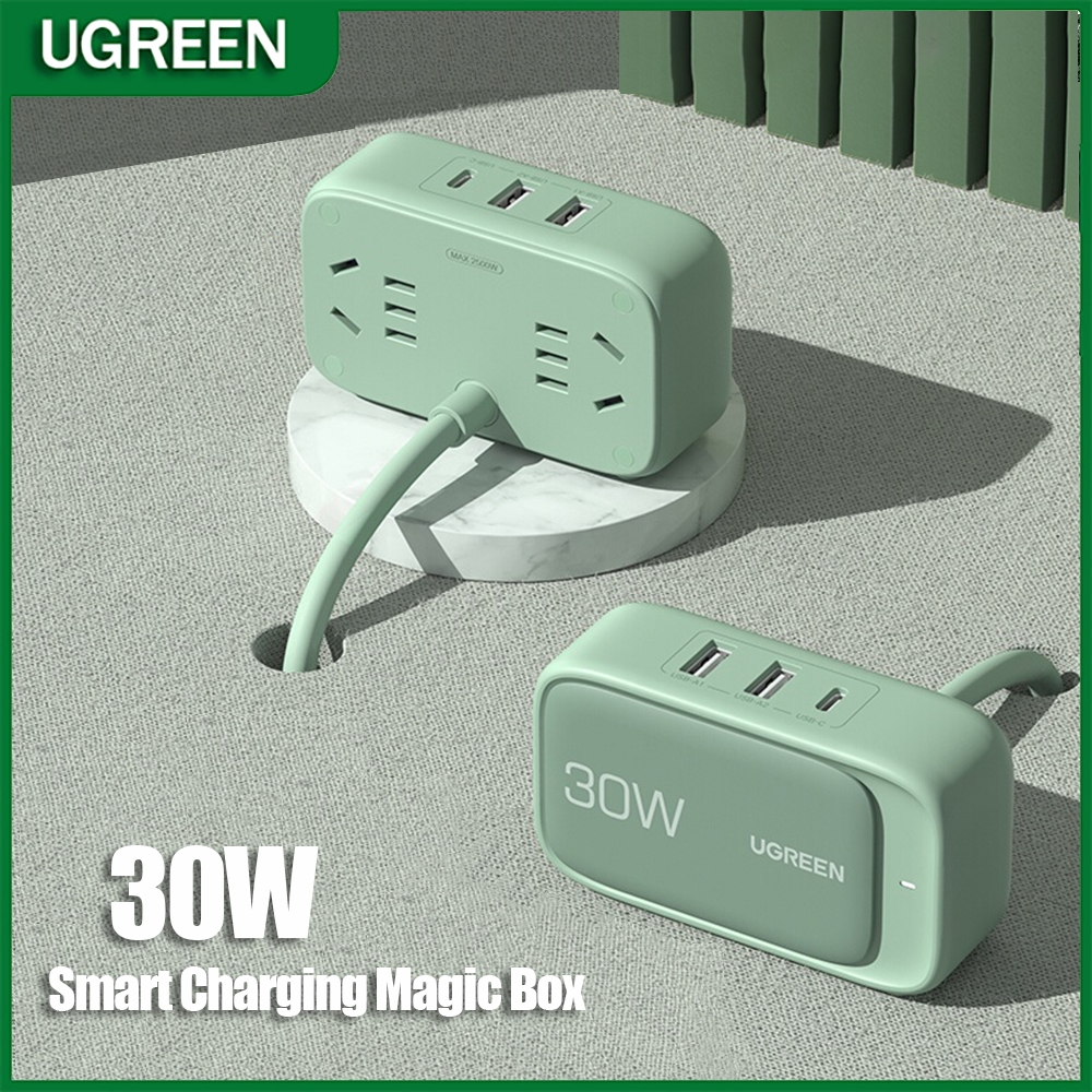 Ugreen ซ็อกเก็ตอัจฉริยะ 30W 2A1C ชาร์จ USB อเนกประสงค์ | Shopee Thailand