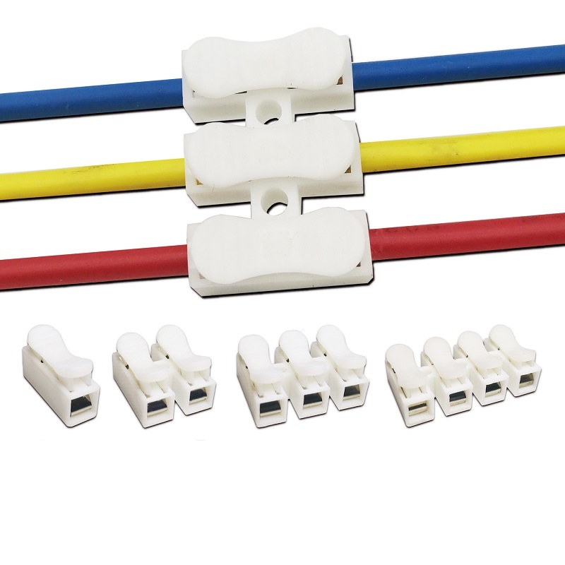 50/200Pcs CH2 CH3 Quick Splice Lock Wire Connectors 2/3Pins Copper ...