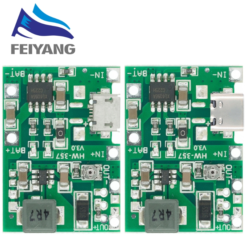 บอร์ดโมดูลชาร์จแบตเตอรี่ลิเธียม Li-Ion 18650 3.7V 4.2V Dc-Dc Tp4056 Diy ...