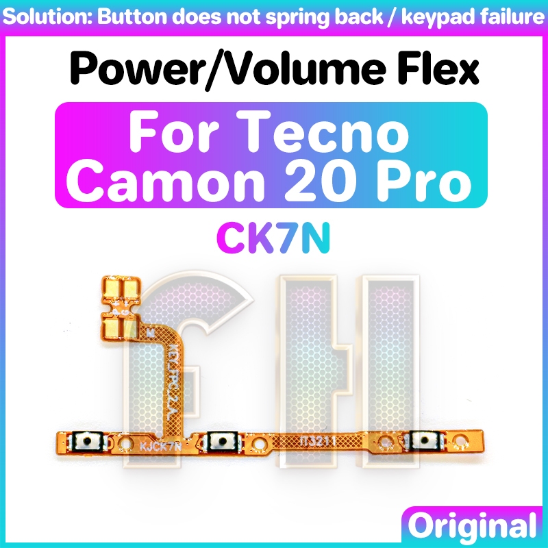 ปุ่มปรับระดับเสียง แบบยืดหยุ่น สําหรับ Tecno Camon 20 pro ck7n | Shopee ...