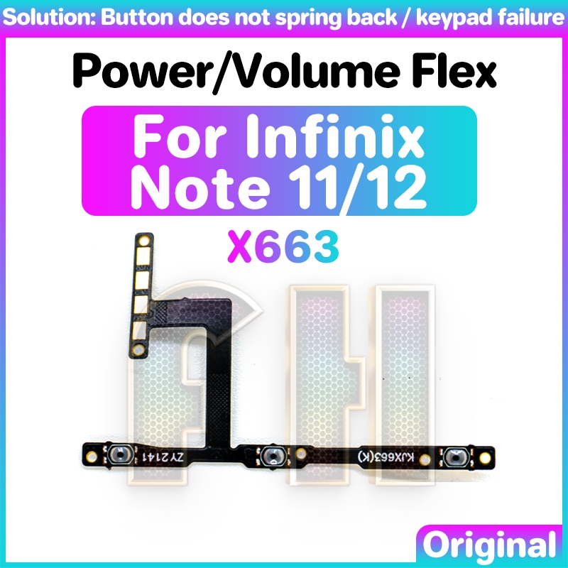 ปุ่มปรับระดับเสียง แบบยืดหยุ่น สําหรับ Infinix note 11 12 x663 Switch ...