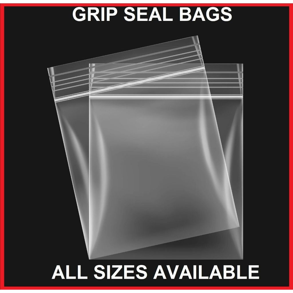 100pcs หนา GRIP SEAL BAGS Self Resealable Clear Polythene Poly พลาสติก ...