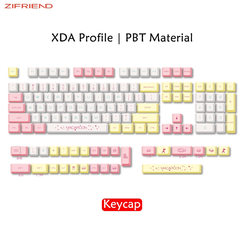Zifriend Macaron 125 คีย์ XDA ความสูง PBT คีย์บอร์ดเชิงกล DIY ปุ่มกดที่กําหนดเอง | Shopee Thailand