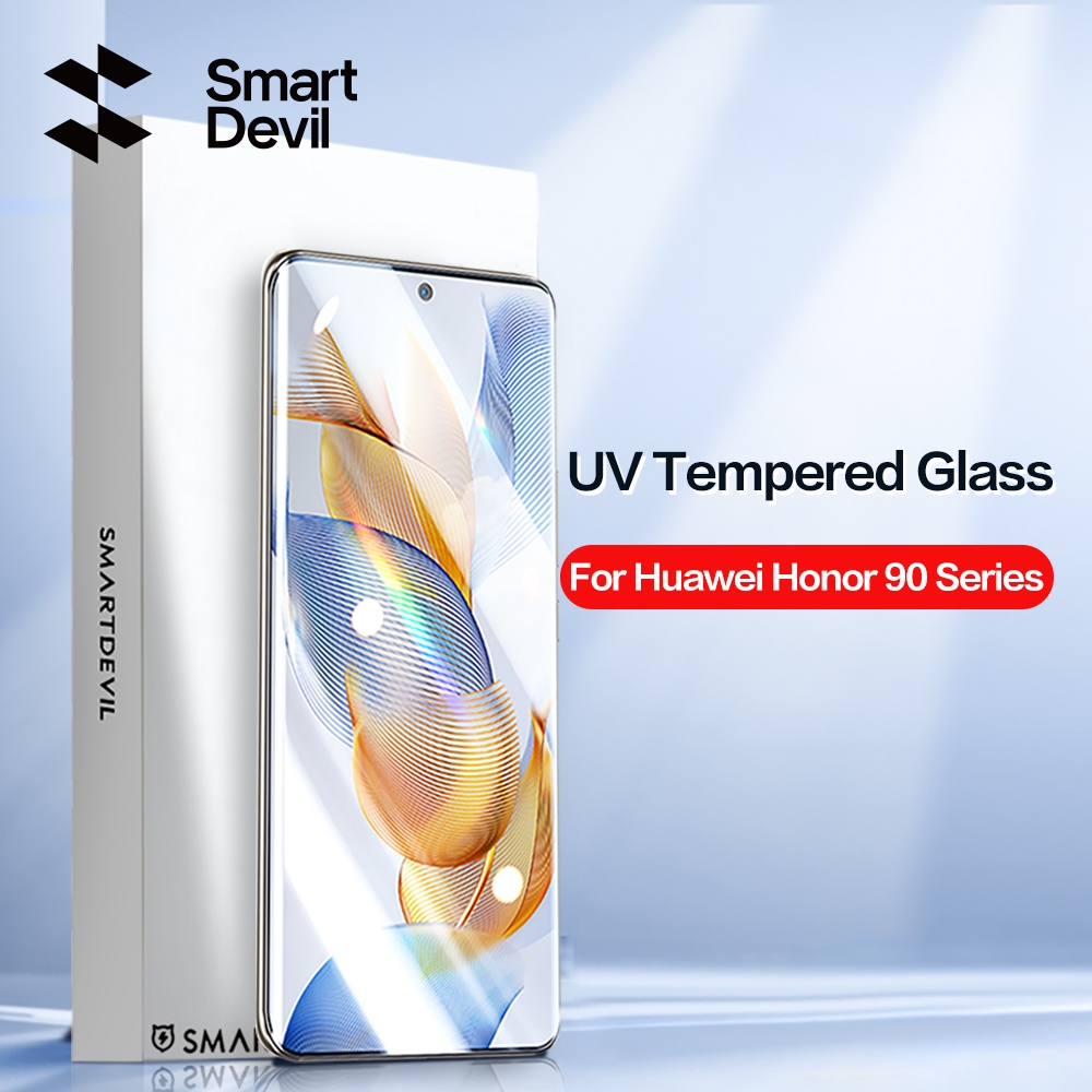SmartDevil ฟิล์มกระจกนิรภัยกันรอยหน้าจอ ทรงโค้ง สําหรับ Honor 90 90Pro | Shopee Thailand