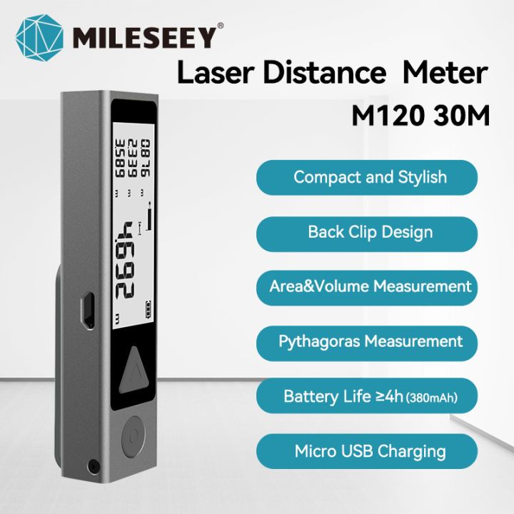 Mileseey M120mini เครื่องวัดระยะด้วยเลเซอร์ Bluetooth Portable ...