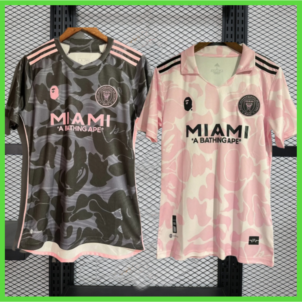 เสื้อกีฬาแขนสั้น ลายทีม Inter Miami Bathing Ape Jersey 23/24 ชุดเหย้า ...