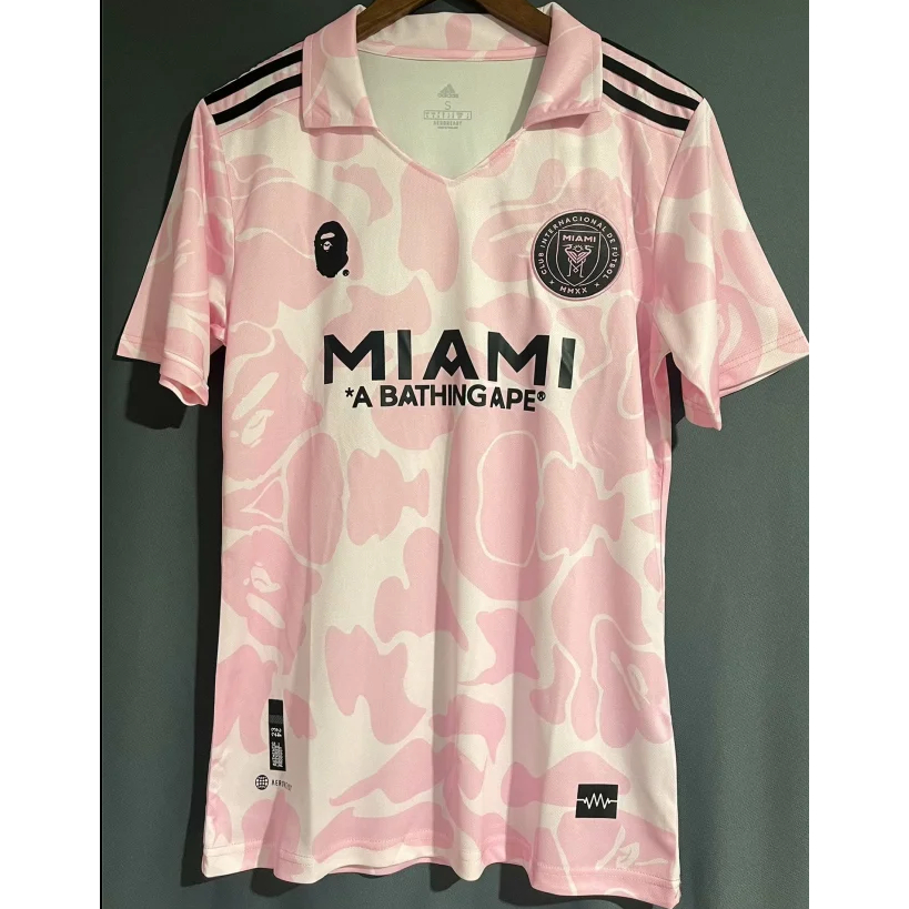 เสื้อกีฬาแขนสั้น ลายทีม Inter Miami Bathing Ape Jersey 23/24 ชุดเหย้า ...