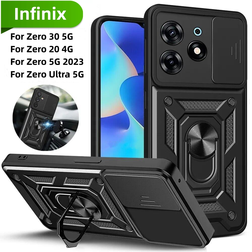 สไลด์เลนส์กล้องเคสกันกระแทก Infinix Zero 40 30 20 5G 2023 4G ปลอกแม่เหล็กผู้ถือแหวนปกป้องเปลือก ...