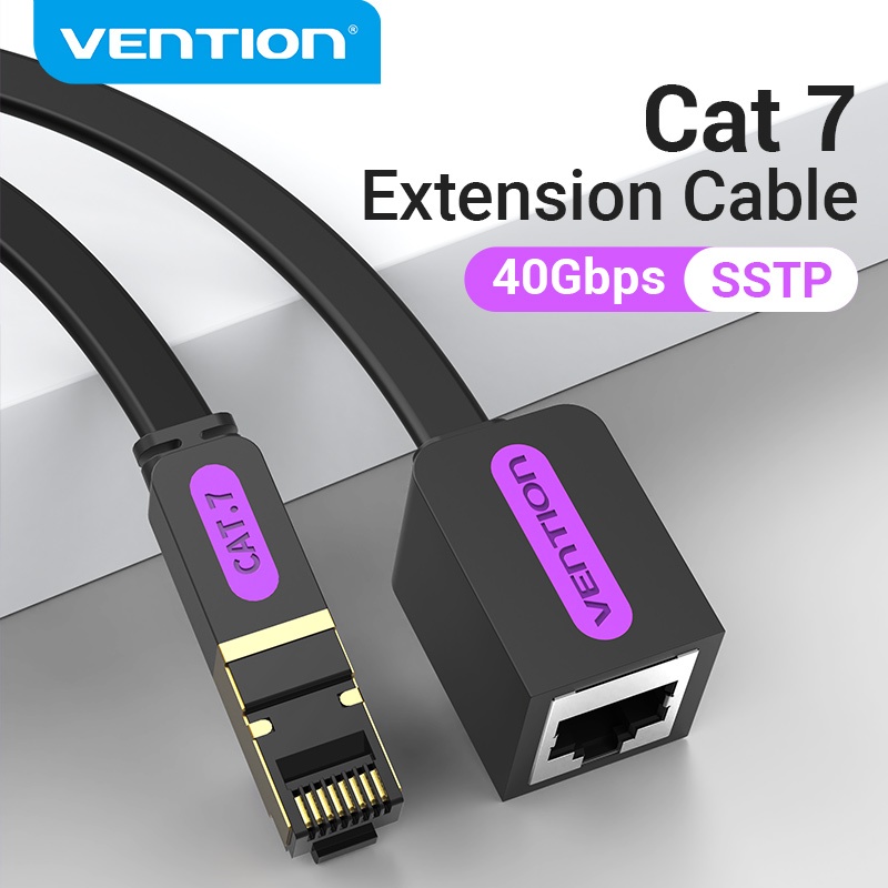 Vention Cat7 Ethernet Cable RJ45 Connector Male to Female Extension ...