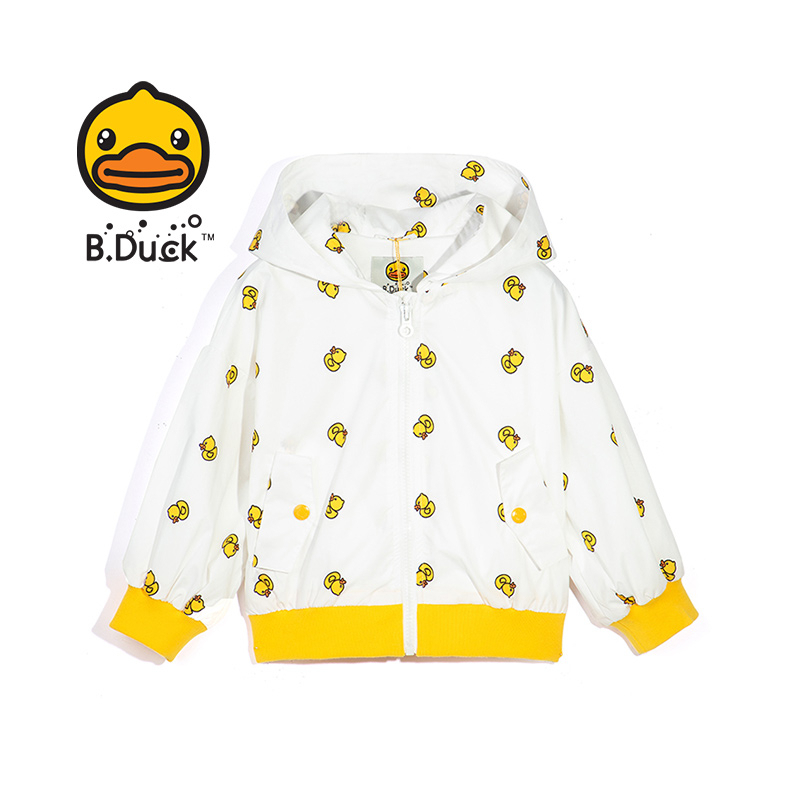 B.Duck เด็กผู้ชายมีฮู้ดเด็กผู้หญิงฤดูใบไม้ผลิฤดูใบไม้ร่วงเสื้อผ้ากันแสง ...