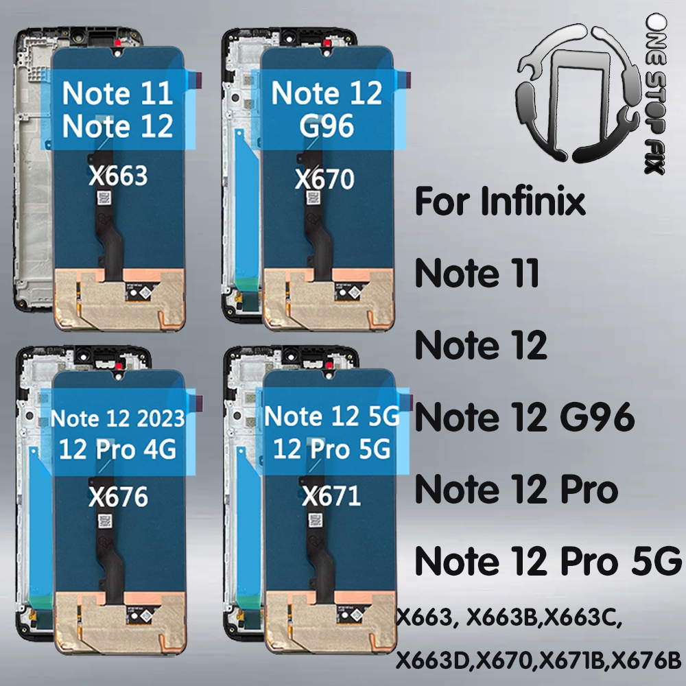 แผงหน้าจอสัมผัสดิจิทัล LCD 6.7 นิ้ว สําหรับ Infinix Note 12 LCD X663 ...
