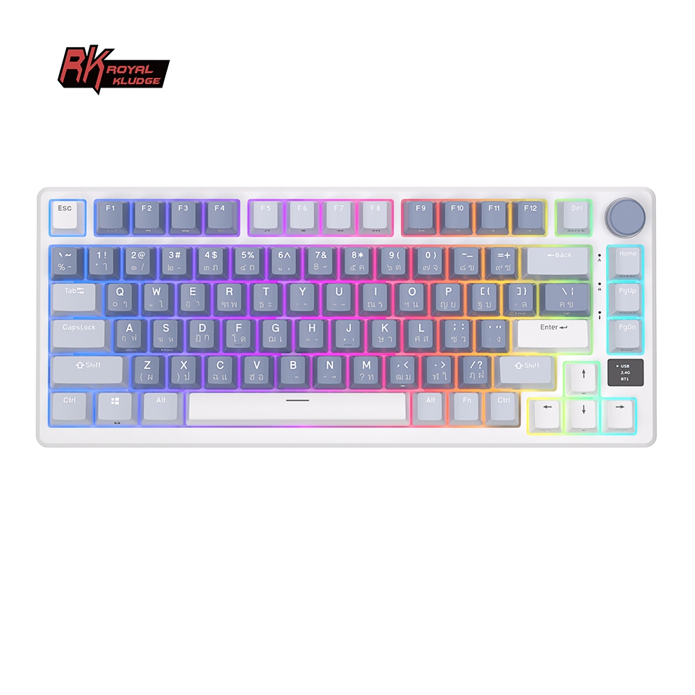 Rk Royal Kludge RKM75 คีย์บอร์ดไร้สาย บลูทูธ 2.4G 75 คีย์ 3 โหมด ...