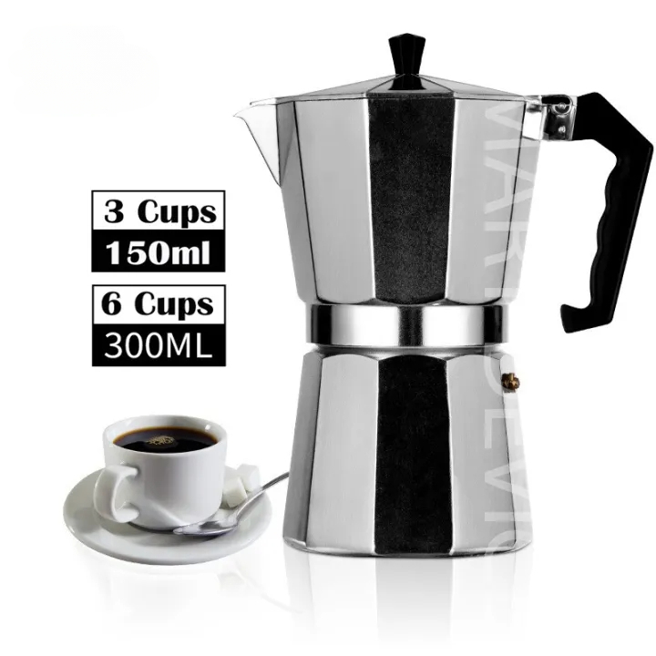 Moka Coffee Kettle Maker Mocha Pressure Coffee Pot For 3/6 Cups 300ml ...