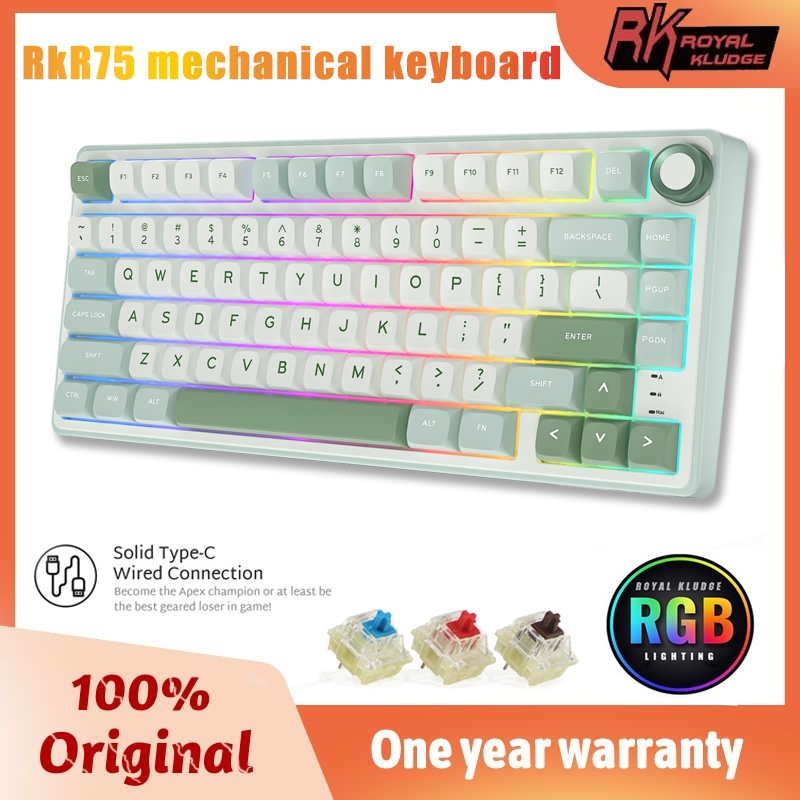 Rk ROYAL KLUDGE RK R75 คีย์บอร์ดเมคคานิคอล แบบใช้สาย ขนาด 80% | Shopee ...