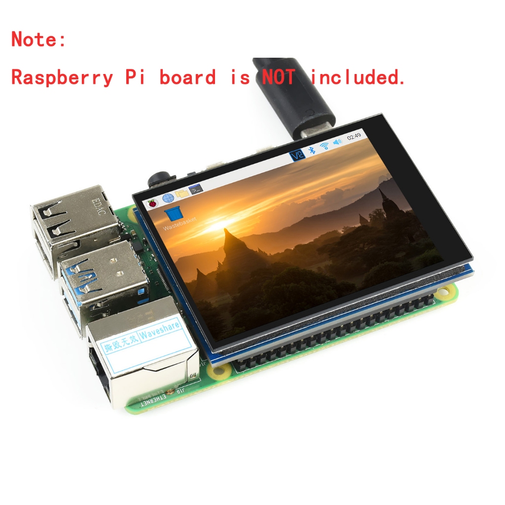 2.8" Capacitive Touch Screen จอแสดงผล Expansion Board DPI LCD Display ...