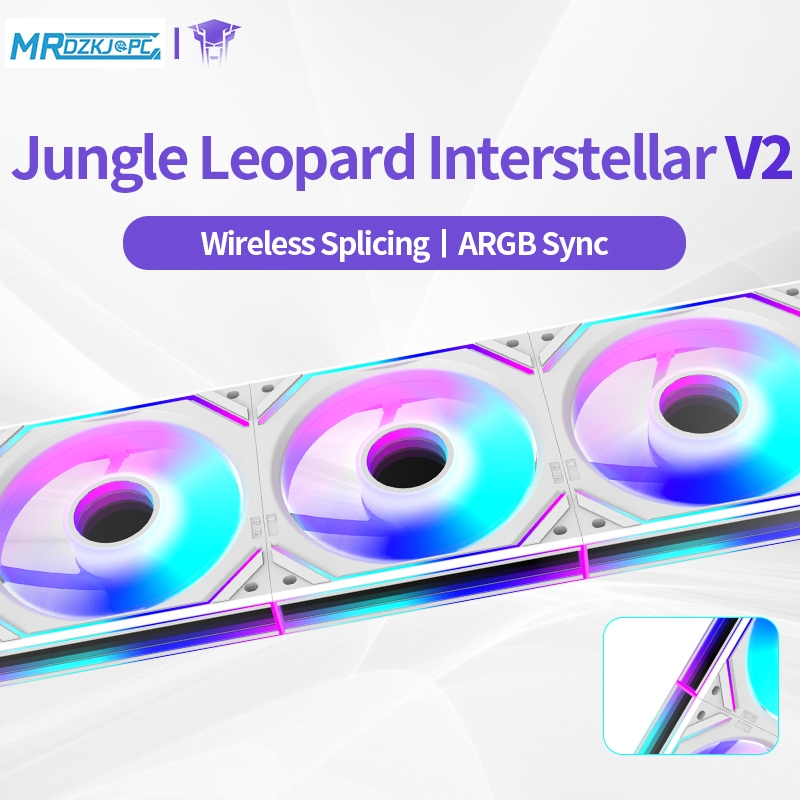 Jungle Leopard Interstellar V2 พัดลมระบายความร้อน CPU ARGB ปริซึมสีขาว 120 มม. 3 IN 1 5V 3PIN ...