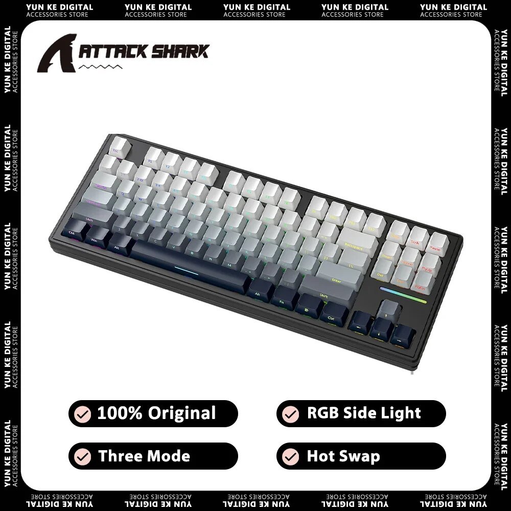 Attack Shark M87 คีย์บอร์ดไร้สายบลูทูธ มีสาย RGB สามโหมด | Shopee Thailand