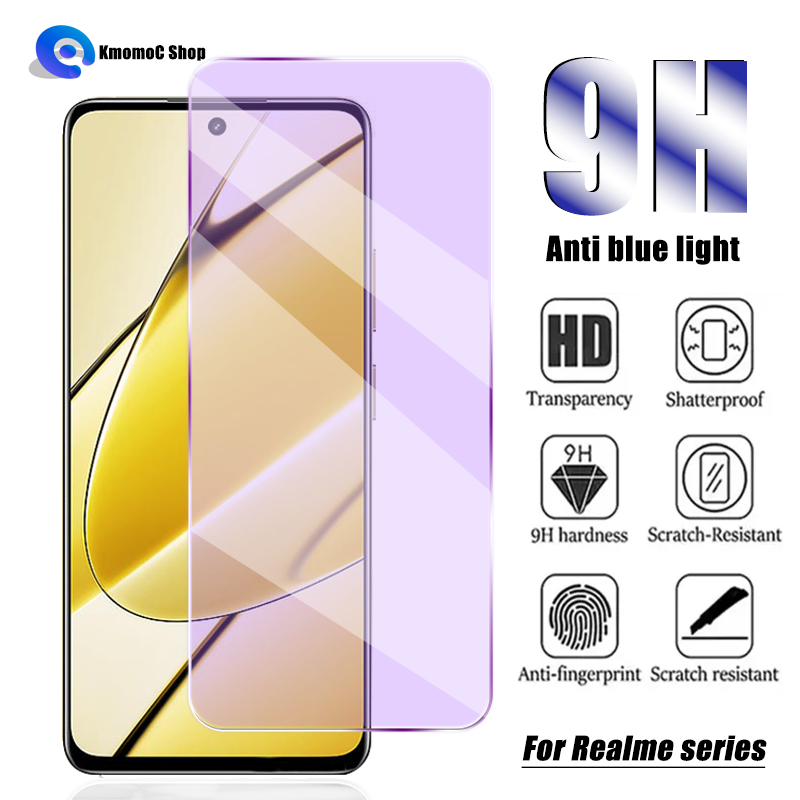 ฟิล์มกระจกถนอมสายตา ป้องกันแสงสีฟ้า สำหรับ Realme 14x C75 13 C63 Note 60 50 C67 C65 C51 12 11 10 ...