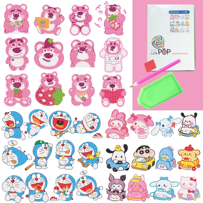 [Send Toolkit] สติกเกอร์เพชร ลายหมี สตรอเบอร์รี่ แฮนด์เมด diy ของเล่น ...