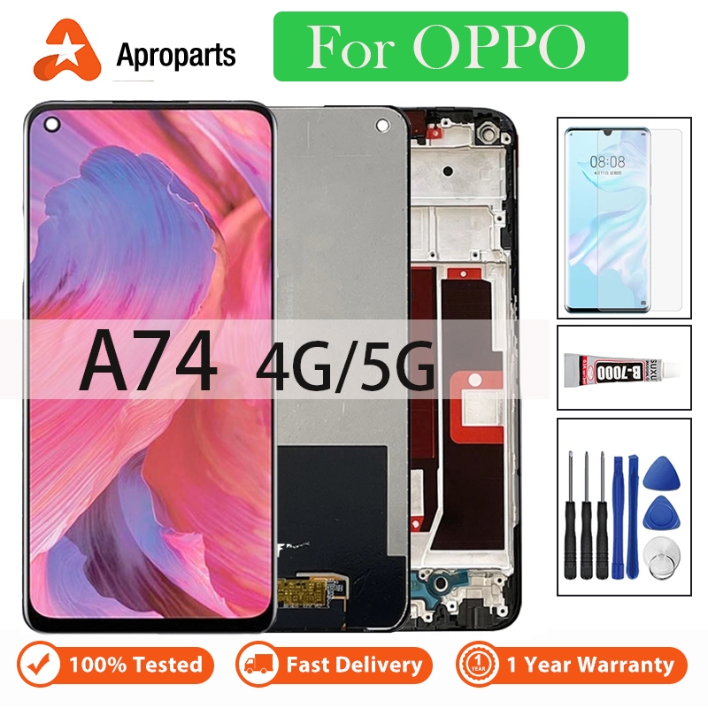 อะไหล่หน้าจอสัมผัส LCD พร้อมกรอบ สําหรับ OPPO A74 4G CHP2219 A74 5G CPH2197 | Shopee Thailand